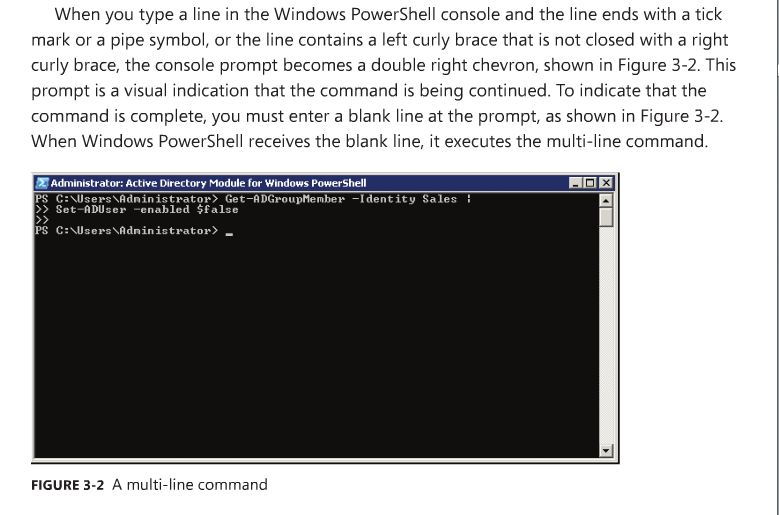 Solved: Unable to run multi-line command in Powershell | Experts Exchange