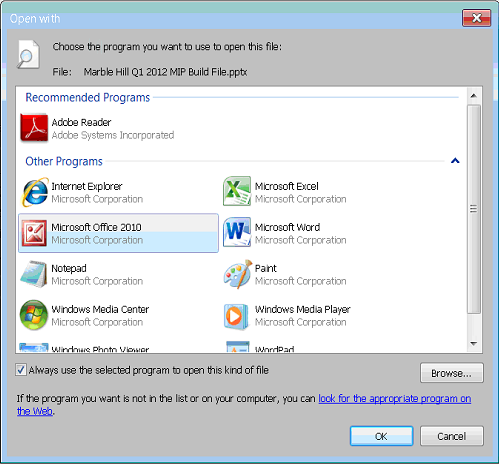 Solved: Microsoft PowerPoint 2010 opening PPTX files as a Picture Icon ...