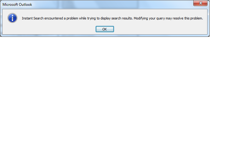 Solved: Unable to search Outlook 2010 contacts | Experts Exchange