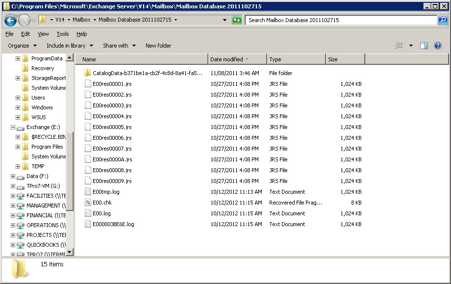 Solved: SBS2011 Exchange 2010 database won't mount after system restore ...