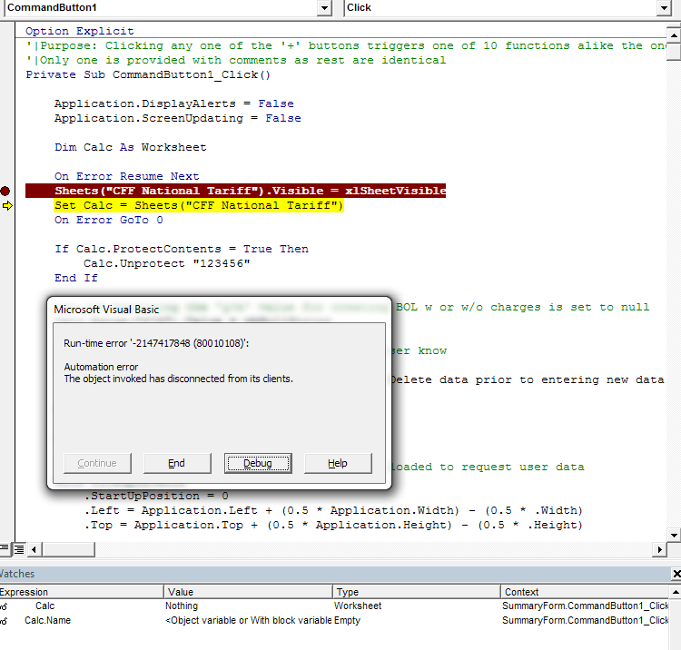 Solved: VBA crashes excel file when run second time | Experts Exchange