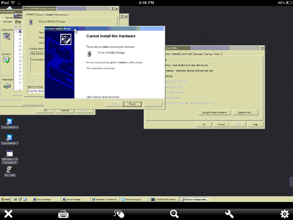 Solved: PCI to cardbus Bridge driver in Windows XP fails | Experts Exchange