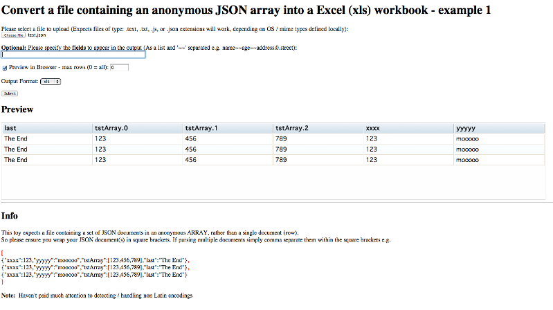 Using Perl to preview in a Web Page and convert a JSON document into an ...