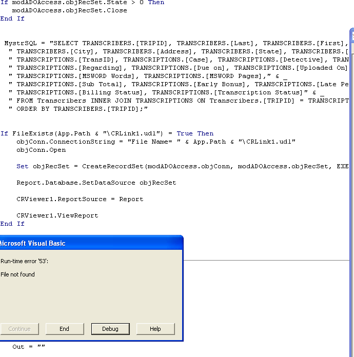 Solved: Crystal reports XI and VB6 & SQL Server2008 R2 | Experts Exchange