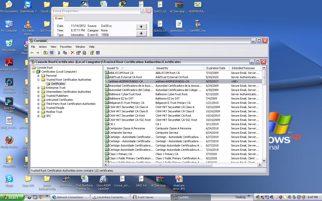 Solved: Win2k8 R2 RADIUS 802.1x PEAP with Windows XP SP3 | Experts Exchange