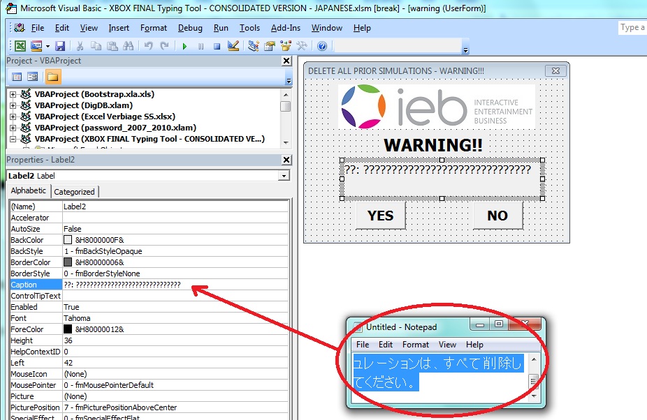 Solved Vba Forms Buttonstextboxes In Excel 2007 Caption Displays For Japanese Characters