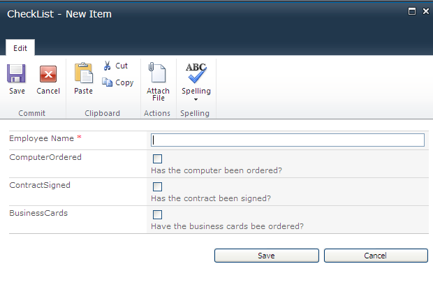 Create a checklist in Sharepoint 2010 Solutions | Experts Exchange