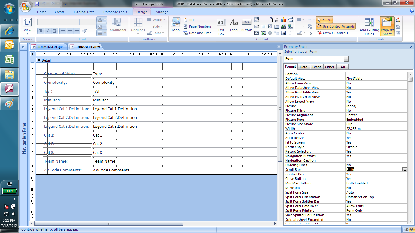 Solved: SIMPLE QUESTION!!! horizontal pivot form scroll bar | Experts ...