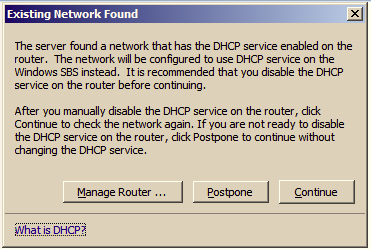 Solved: New SBS server but don't want DHCP | Experts Exchange