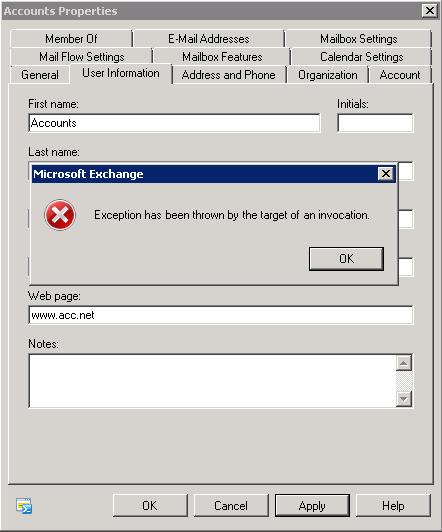 Solved: Microsoft Exchange: Exception has been thrown by the target of ...