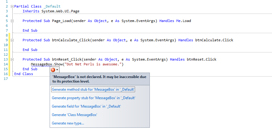 Solved: .net 'MessageBox' is not declared... | Experts Exchange
