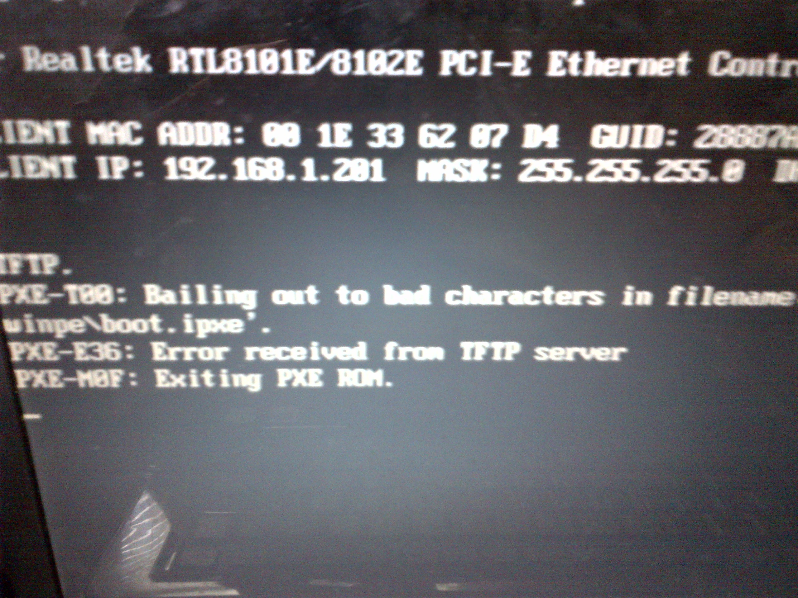 Solved: PXE boot into Windows PE environment. | Experts Exchange