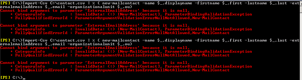 Solved: Unable to bulk creation of external mail contact in Exchange by ... Solved: Unable to bulk creation of external mail contact in Exchange by ...