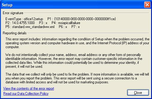 Solved: Office Install Error | Experts Exchange