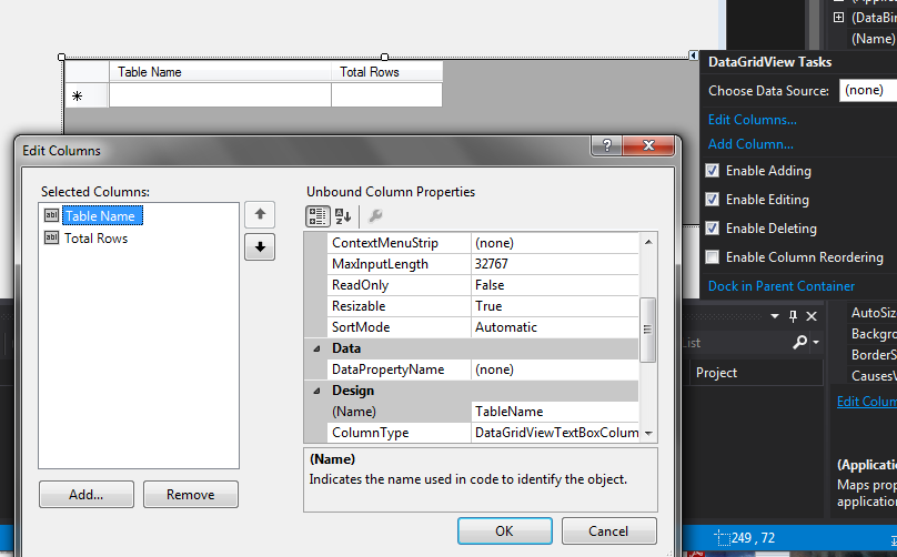 Solved: All Table RowCount in VB.Net | Experts Exchange