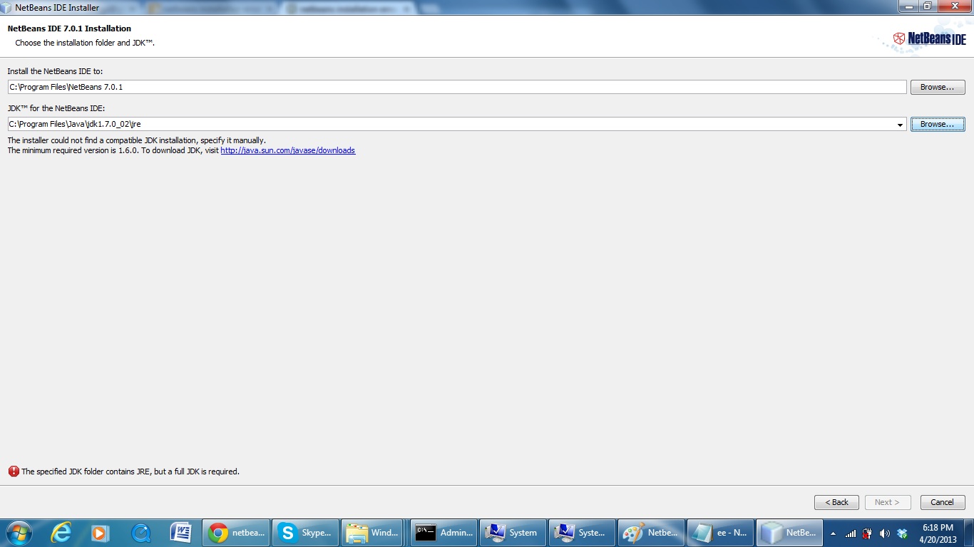 Solved: netbeans installation error | Experts Exchange