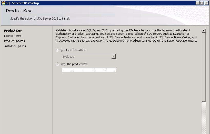 Solved: Sql 2012 Product key activation needed? | Experts Exchange