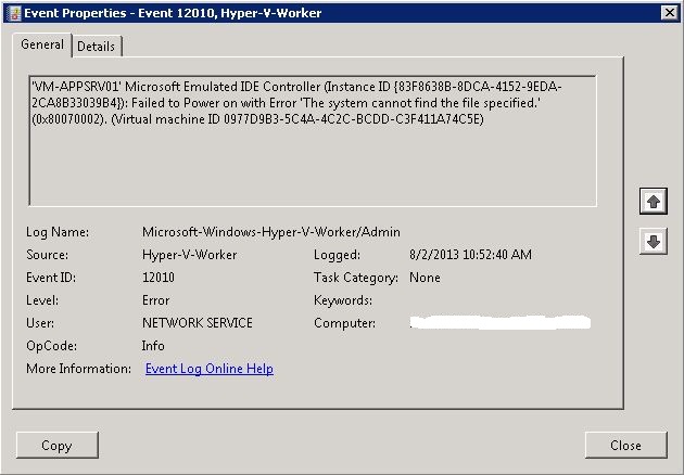 Solved: Unable to start hyper-v VM after changes made in max dynamic memory | Experts Exchange