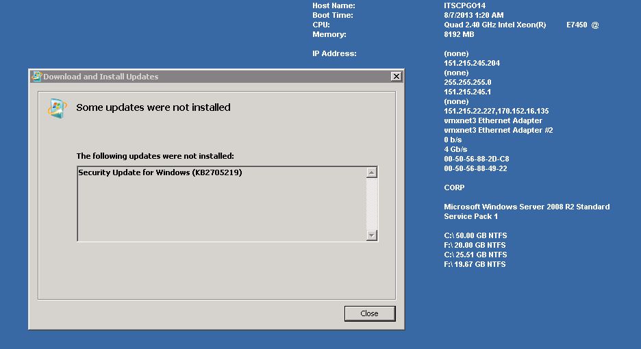 Solved: Patching issue | Experts Exchange