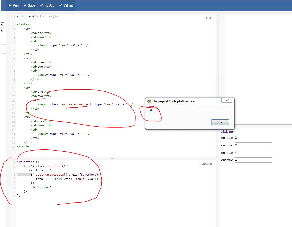 Solved Jquery Sum A Column In Multiple Rows From A Gridview To A