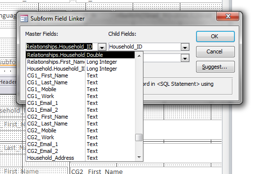 Solved: Access - Creating Subform - Relational Linking Problems | Experts Exchange
