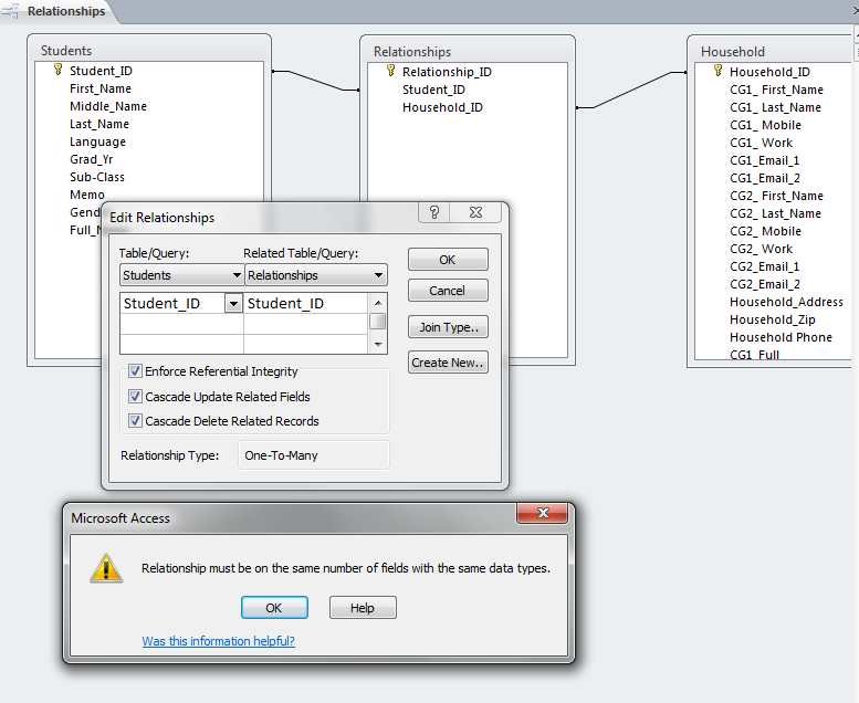 Solved: Access - Creating Subform - Relational Linking Problems | Experts Exchange