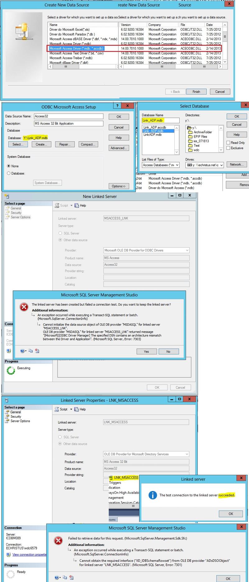 Solved: SQL Server 2012 Linked Server (MS Access) - Error: 109 ... Solved: SQL Server 2012 Linked Server (MS Access) - Error: 109 ...