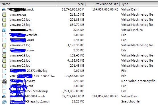 Solved: Too many vmdk files in the datastore for same VM machine? | Experts Exchange