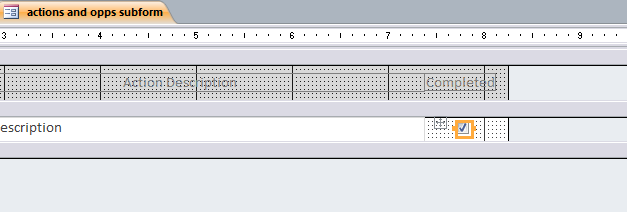 Solved: Aligning a row and centering a checkbox in access, | Experts ...