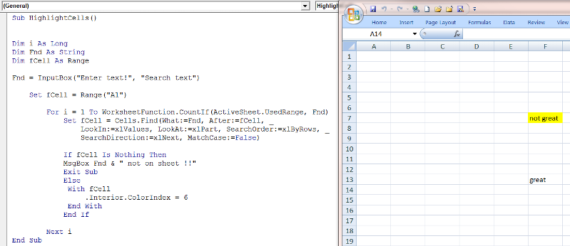 Solved: MS Excel Search Find and Highlight row | Experts Exchange
