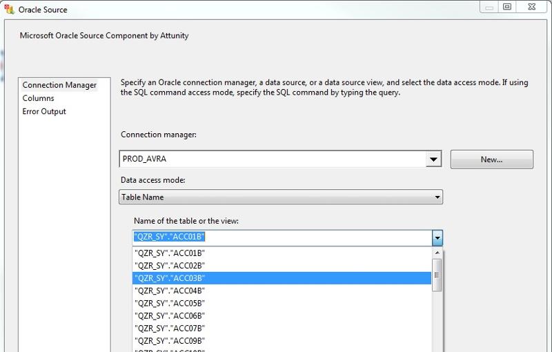 SSIS 2012 OLE DB connection to Oracle results in ORA-12154 error