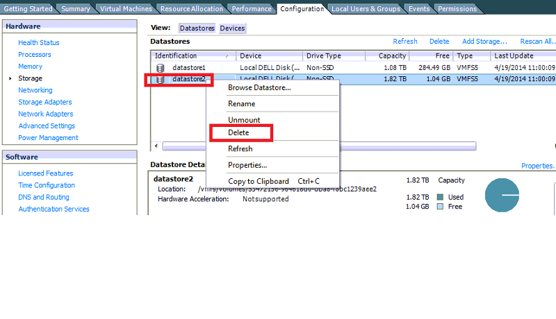 Solved: Resize existing DataStore in VMWare | Experts Exchange