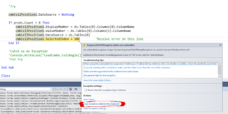 Solved: Getting an error when setting the SelectedIndex of a ComboBox to anything other than -1 ...