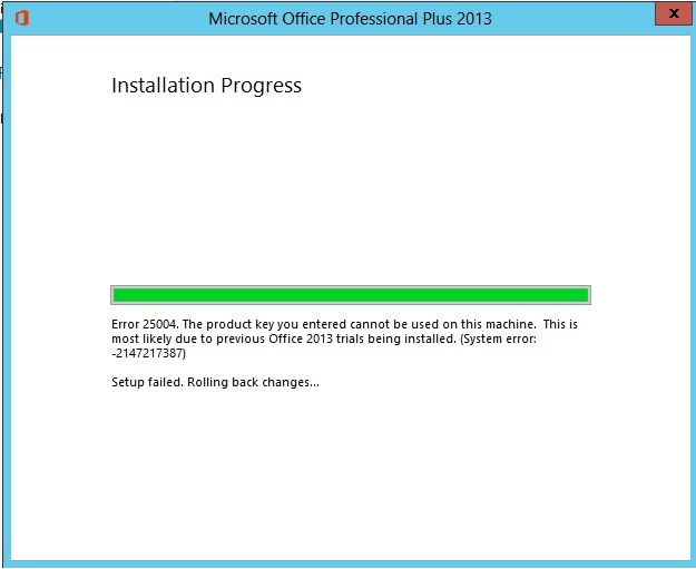 Solved: Office 2013 installation error | Experts Exchange