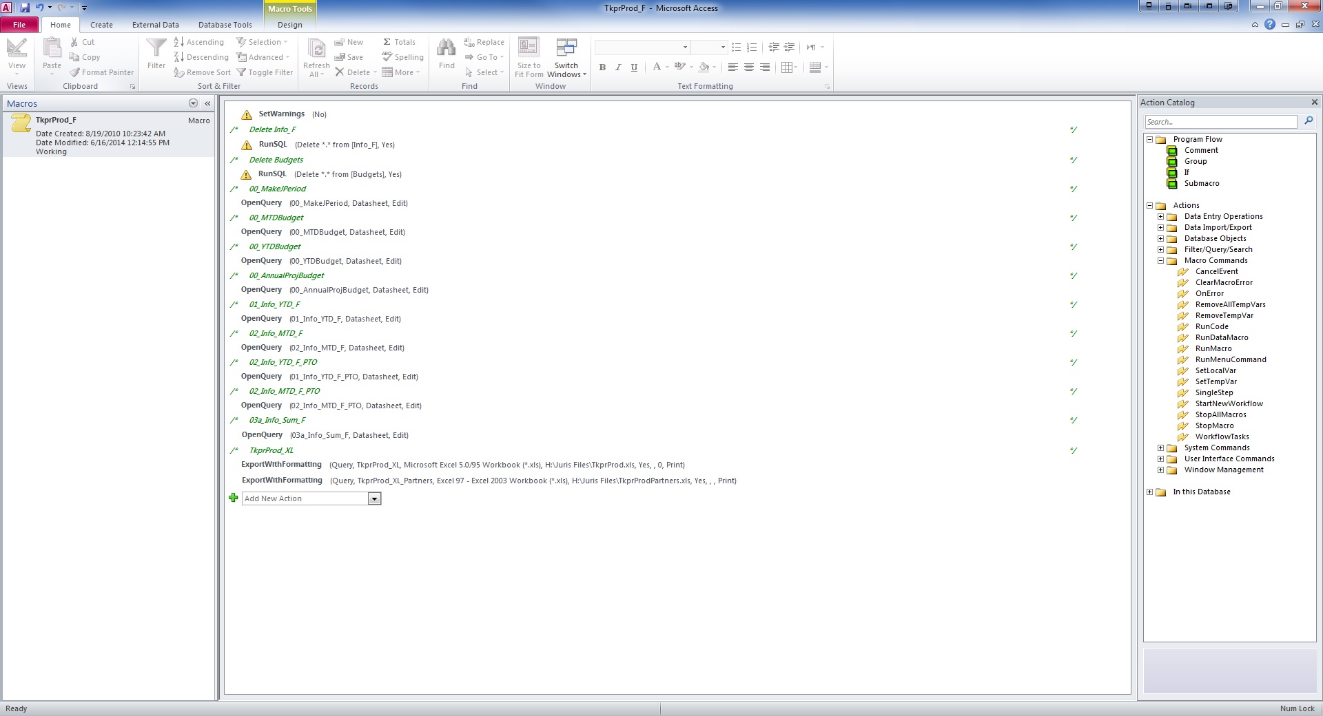 Solved: Macro deleting query? | Experts Exchange