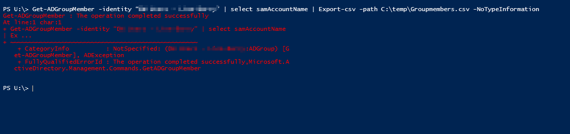 Solved: Powershell/Get-ADGroupMember error | Experts Exchange