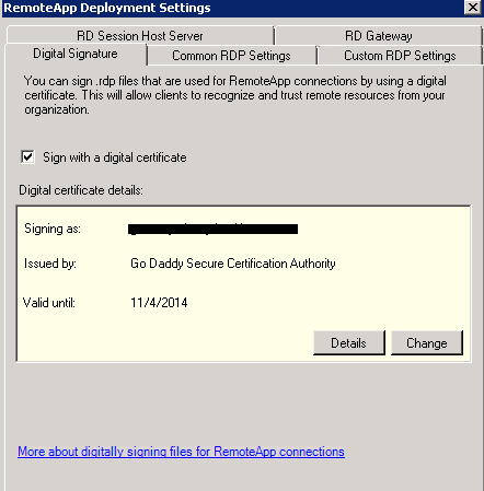 Solved: RemoteApp - Certificate Issue | Experts Exchange