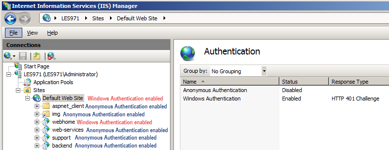 Solved In Iis 75 Does Windows Authentication Applied To Default Web