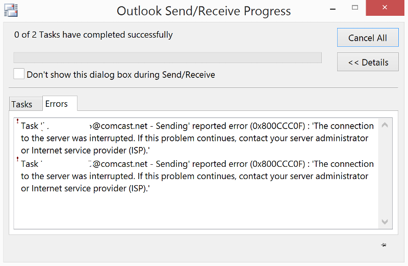 Solved: How to Resolve Issue with Outlook 2013 and Comcast Email ...