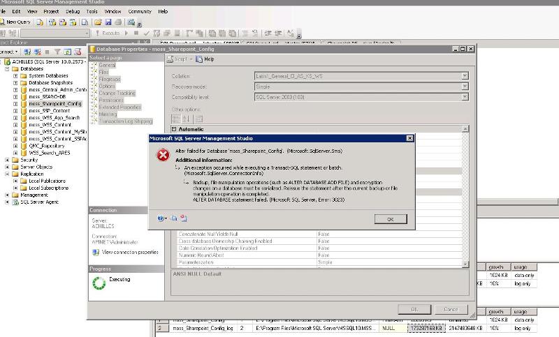 Solved: Need to shrink log files in Sharepoint | Experts Exchange
