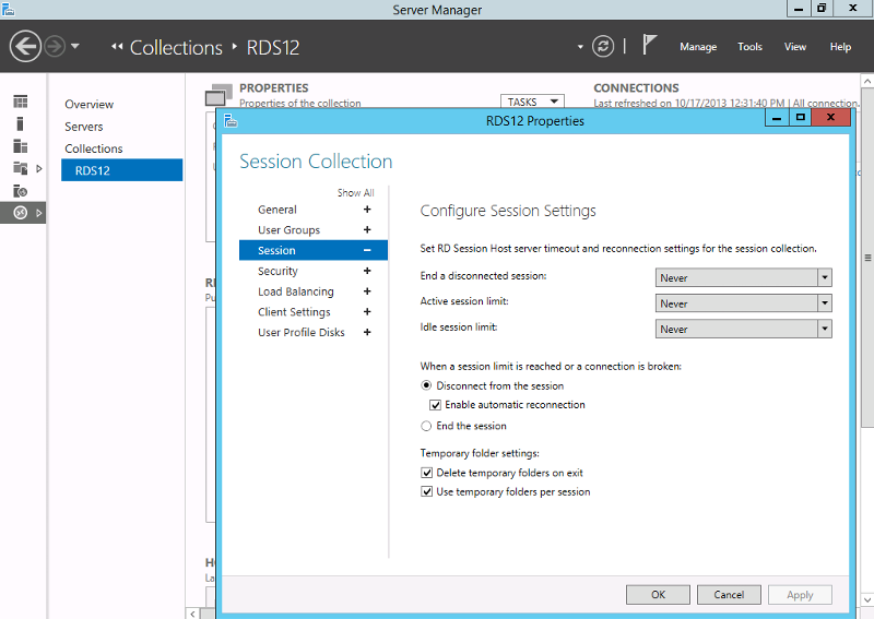 Solved: Server 2012 R2 RDS sessions keep disconnecting | Experts Exchange