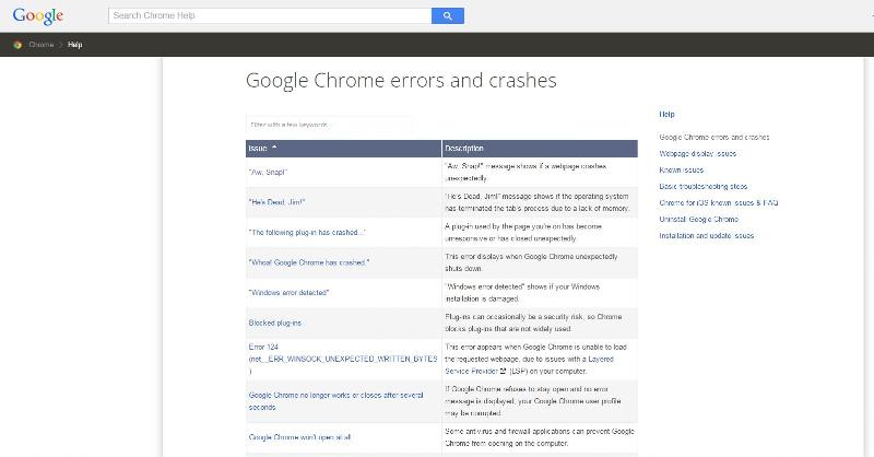 Solved: Google Chrome "Aw Snap" error | Experts Exchange
