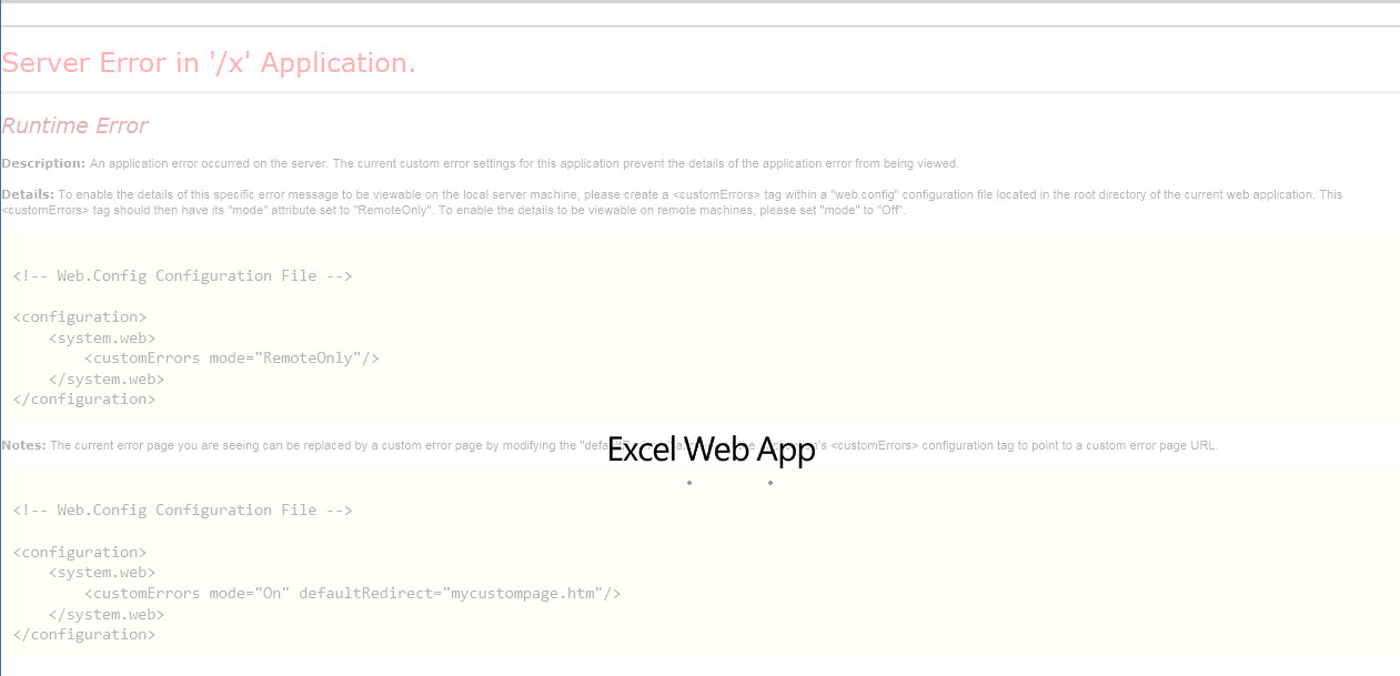 Solved: Office WebApps Server Error in '/x' Application | Experts Exchange