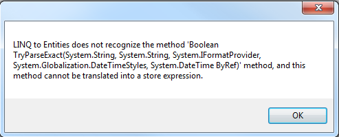 Solved: Casting/ formatting date in LINQ | Experts Exchange