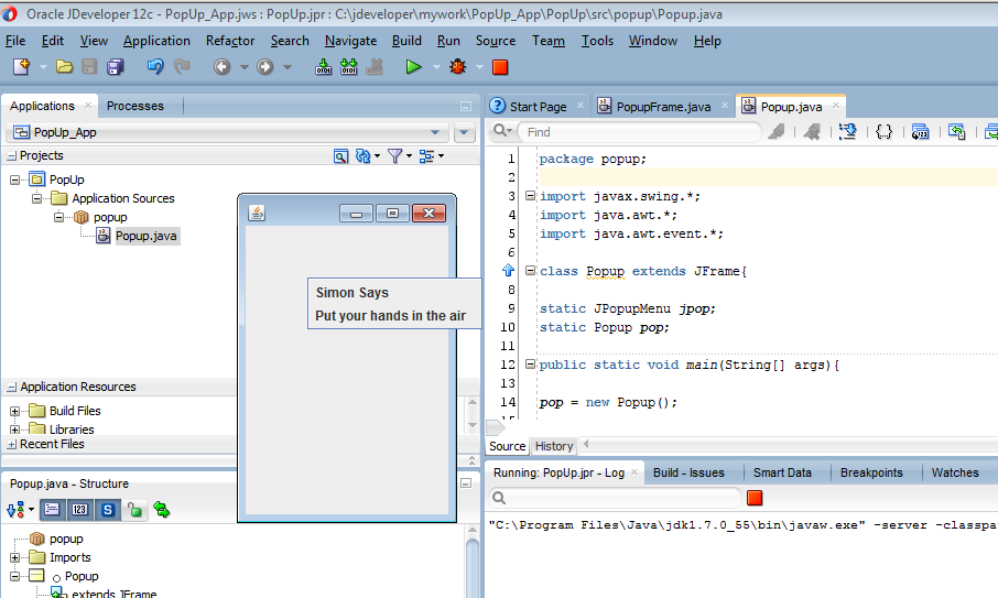 Solved: Popup menus do not pop up on JFrame | Experts Exchange