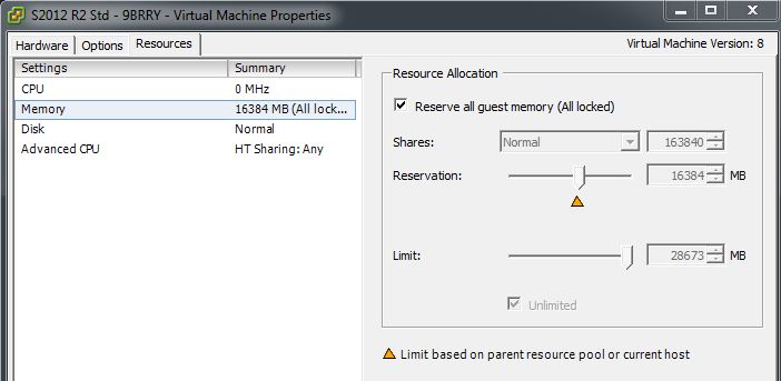 Solved: VMWare Resource Allocation | Experts Exchange