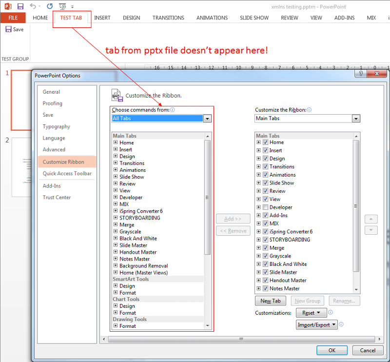 Solved: How to make ribbon XML Fluent UI tabs appear in MSO app under ribbon customisation ...