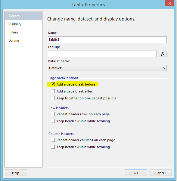 Solved: SSRS keeping tablix together | Experts Exchange