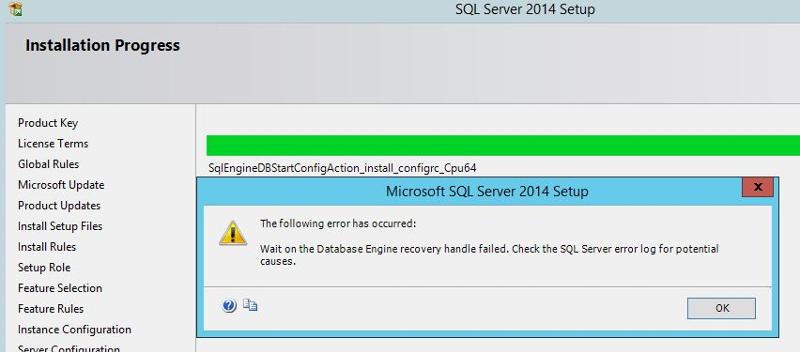 Solved Sql Server 2014 Std Install Fails Wait On The Database Engine Recovery Handle Failed