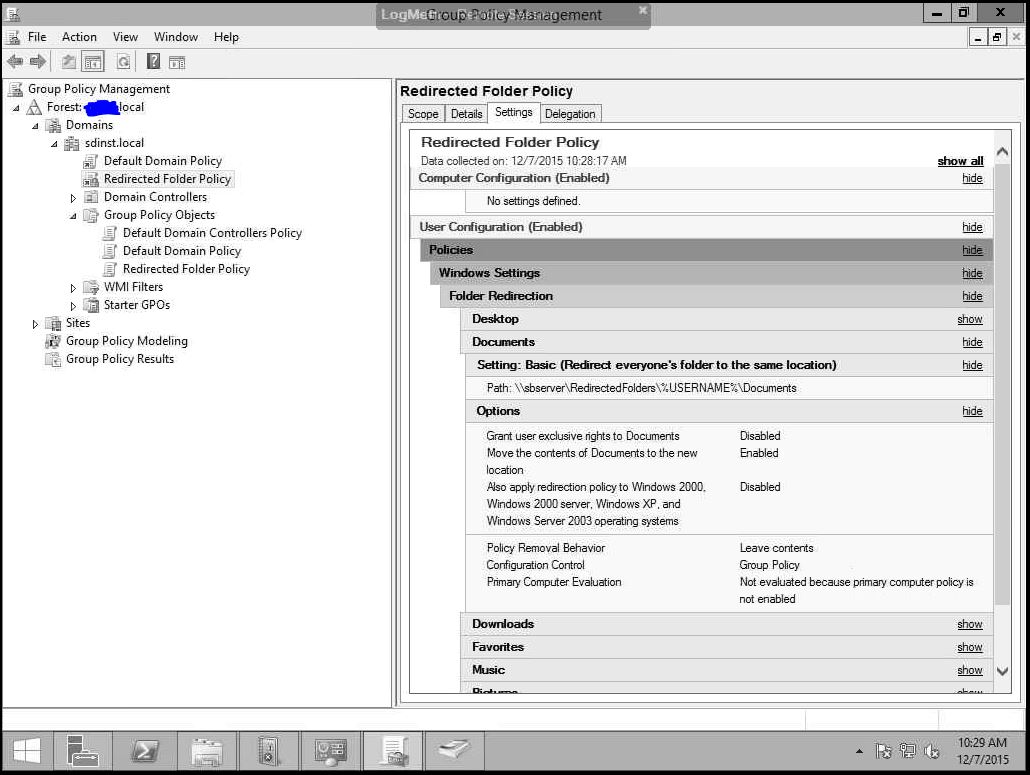 Solved: Folder Redirection Group Policy not creating folders | Experts Exchange